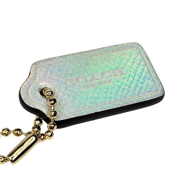 Coach | Bags | Coach New York Pebbled Leather Silver Hologram ...